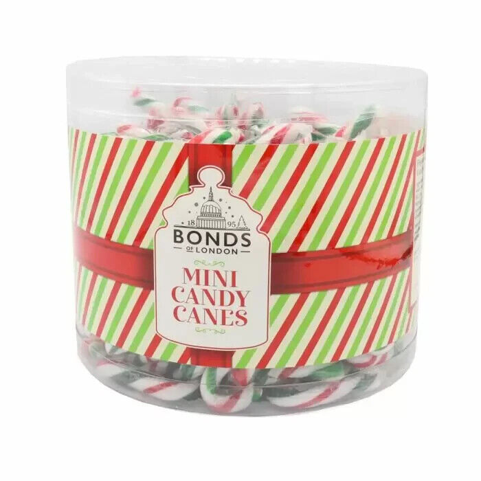 PEPPERMINT MINI CHRISTMAS CANDY CANES X 250 (FULL TUB) XMAS, BULK RETR ...