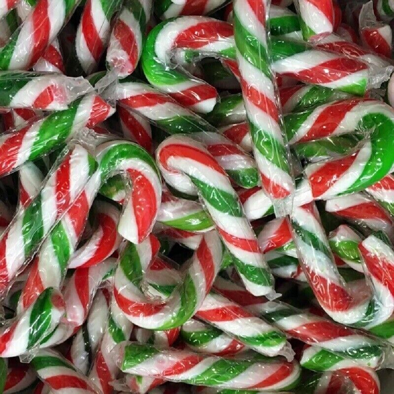 PEPPERMINT MINI CHRISTMAS CANDY CANES X 250 (FULL TUB) XMAS, BULK RETR ...